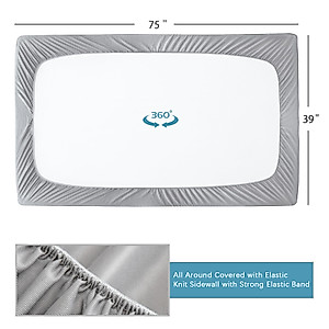 Biloban Twin Fitted Sheet 2 Pack, Twin Bedding Fitted Sheets Only with Deep Pocket up to 14", Bottom Sheet, Shrinkage & Stain Resistant Bed Sheets, Wrinkle Free & Easy Care, Grey