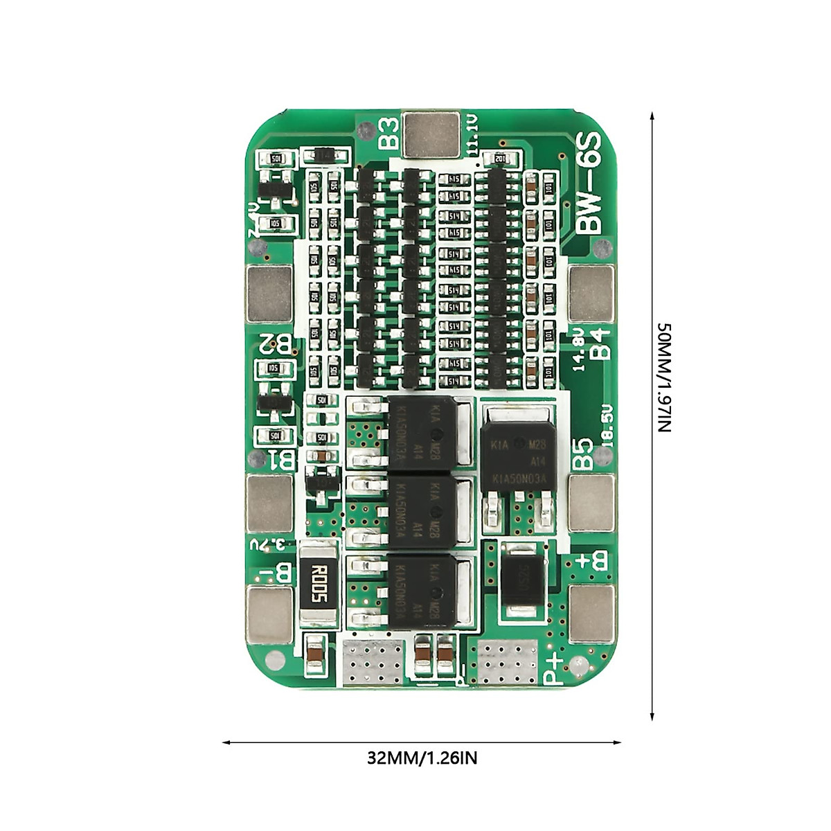 BMS 6S 15A 22V 24V Protection Board Lithium Battery Charger PCB Protection Board Overcharge/Overdischarge/Overcurrent/Short Circuit Protect for Li-ion Cell