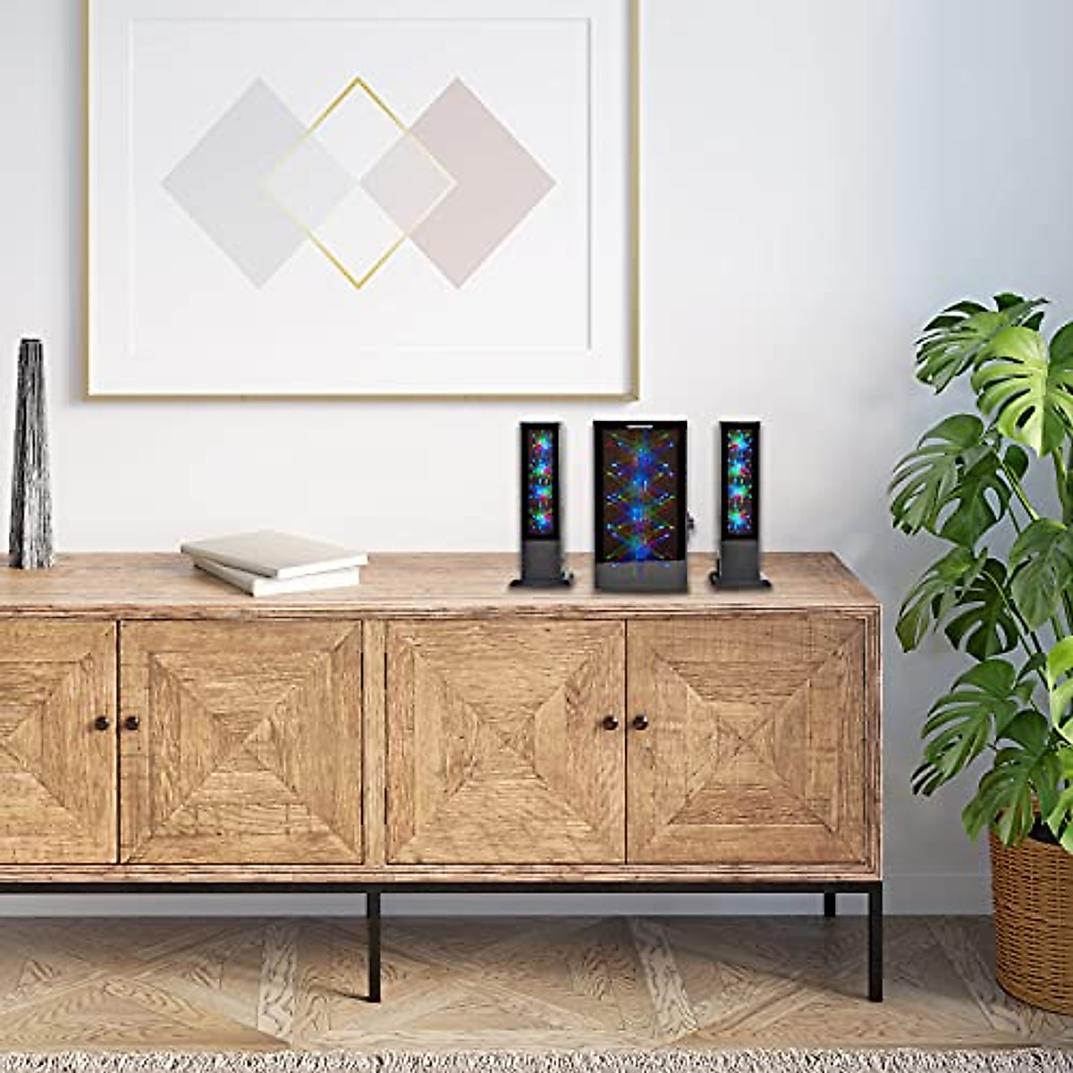 Magnavox MHT990 2.1 Home Entertainment System with Bluetooth Wireless Technology and Color Changing Lights in Black | AUX Port | Subwoofer with 2 Speakers | Pulsing Lights |