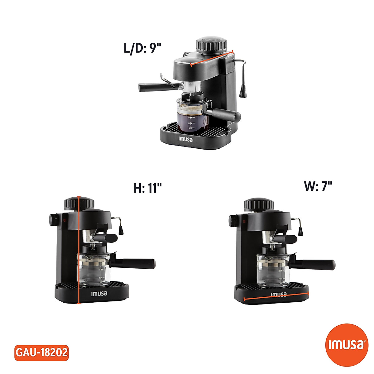 IMUSA USA GAU-18202 4 Cup Espresso/Cappuccino Maker