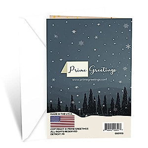 Merry Christmas Card For Brother & Sister In Law (Wife), Prime Greetings, Made in America, Eco-Friendly, Thick Card Stock with Premium Envelope 5in x 7.75in, Packaged in Protective Mailer