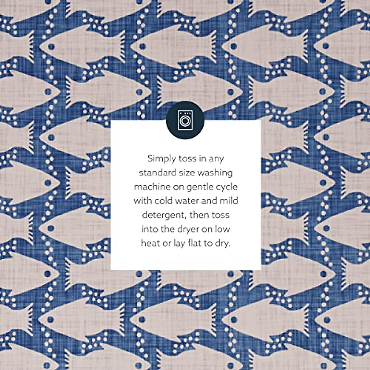 Linon The Anywhere Washable Rug Shayna Ivory/Blue 2' X 8' Runner Rug