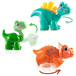 PREXTEX Small Baby Dinosaur Toys for Toddlers 3 Years and Up - Set of Cartoon Dinosaur Figures, Safe ABS Plastic with Round Edges, Perfect for Kids of All Ages, Dino-Themed Parties, and Birthday Gifts