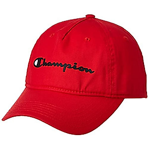 Champion unisex adult Ameritage Dad Adjustable Cap, Red, One Size US