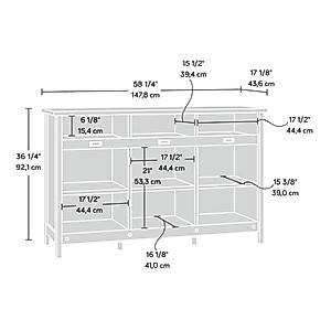 Sauder Adept Storage 9 Cubby Storage Organizer Credenza Book Shelf/Bookcase, in Craftsman Oak