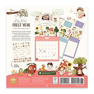 Baby's First Year Book & Calendar with 54 Stickers By Bright Day – Capture Milestones with Baby's First Year Calendar – Keepsake Memory Journal for Newborns