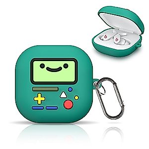 Cute Case for Beats Fit Pro 2021, Shock-Absorbing Protective Beats Fit Pro Case Cover Silicone Shell Compatible for Beats Fit Pro Charging Case with Carabiner (Green)