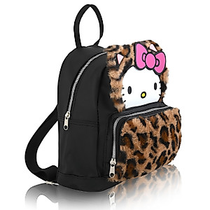 Hello Kitty Mini Backpack Kawaii Bag for Toddler Girls - Kids’ School Travel Bag - Girl’s Fashion Accessory (Leopard)