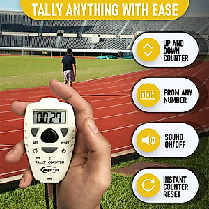 Digi 1st TC-890 Digital Tally Counter, Electronic Up Down Clicker Counter, Add/Subtract People Counter, Handheld Pitch Counter for Golf, Lap & Knitting (1-Pack)