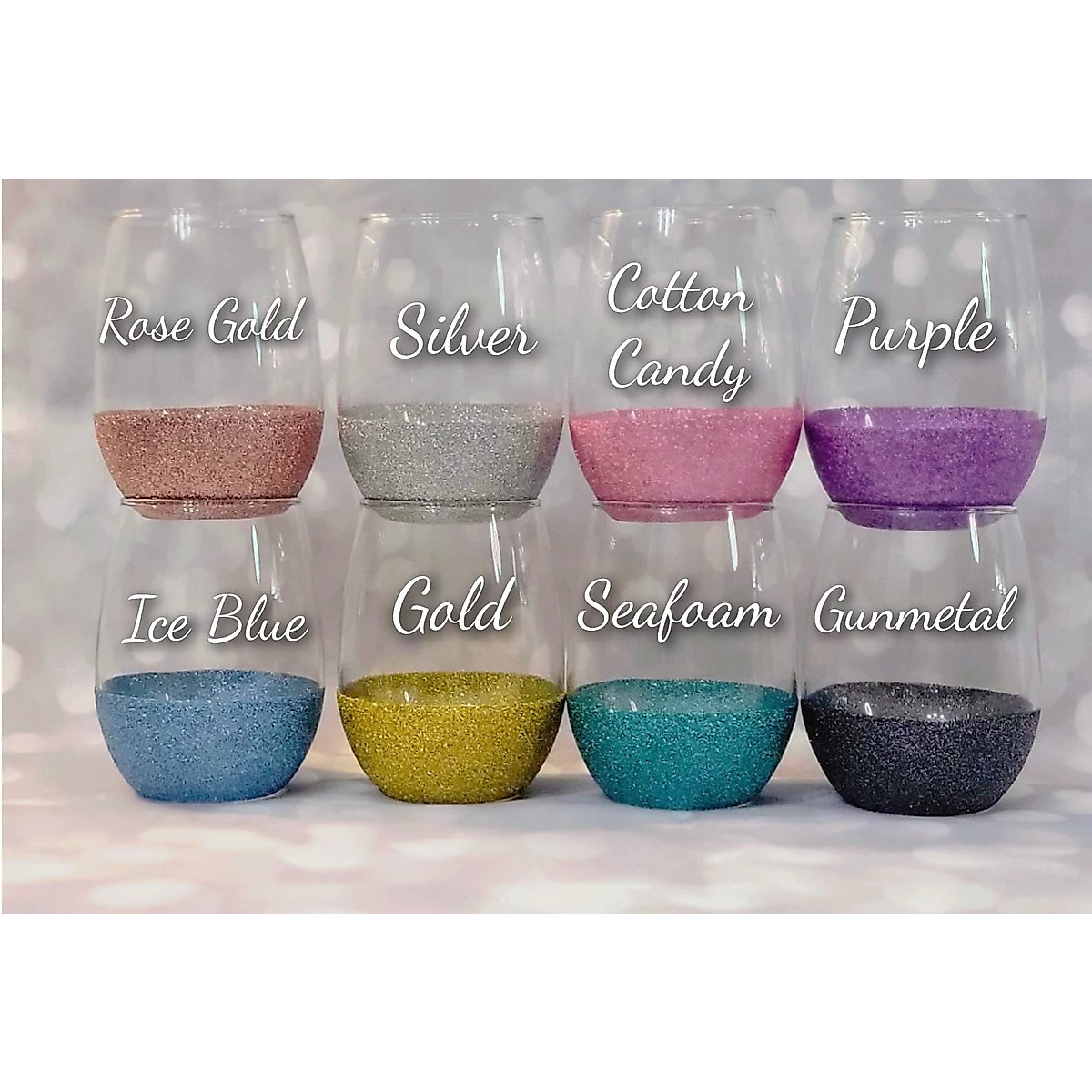 Glitter Birthday Wine Glass, Glitter Birthday Shot Glass, Age + Name (Wine + Shot)