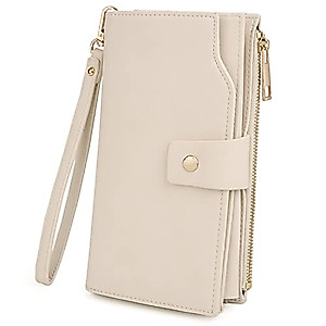 UTO Wallets for Women Wristlet RFID Large Capacity PU Leather Clutch Card Holder Organizer Ladies Purse Strap 459