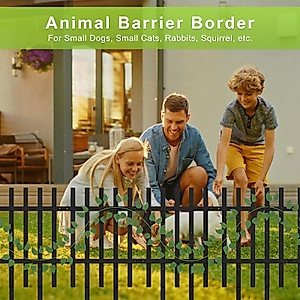10 Pack Garden Fence Bamboo 10.4 ft (L) x 22.2 in (H) Decorative Garden Fence Animal Barrier Border for Small Rabbit Dog Flower Bed Edging Landscape Fencing for Yard Patio Outdoor, Black