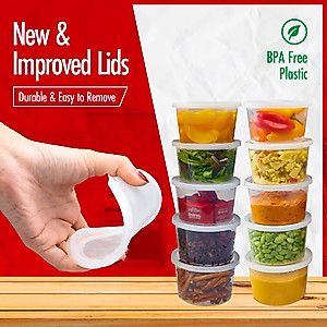 QUIDDITY WARE (16oz-Deli Containers with Lids Leakproof - 50 Pack BPA-Free Plastic Microwaveable Clear Food Storage Container Premium Heavy-Duty Quality, Freezer & Dishwasher Safe