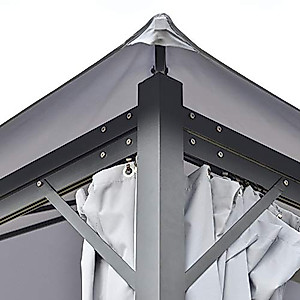 Outsunny 10' x 13' Patio Gazebo, Aluminum Frame, Outdoor Gazebo Canopy Shelter with Netting & Curtains, Garden, Lawn, Backyard and Deck, Gray