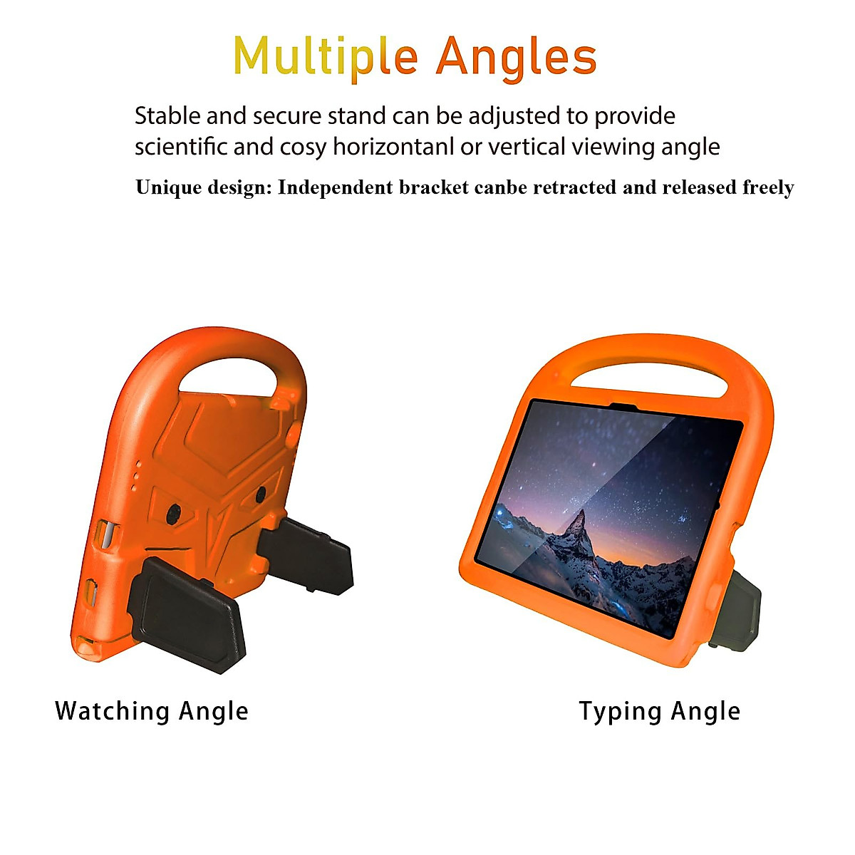 UUcovers Kids Case for Samsung Galaxy Tab A8 10.5 inch Tablet 2022 (SM-X200/X205/X207) Shockproof Handle Stand Lightweight Silicone Protective Kickstand Cover for Galaxy Tab A8 10.5 inch, Orange Bird