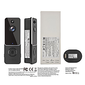 Aiwit Doorbell Camera Wireless, Indoor/Outdoor Surveillance Video Cam, Smart AI Human Detection, Live View, Included Chime Ringer, 2.4G WiFi, 2-Way Audio, Night Vision, Cloud Storage