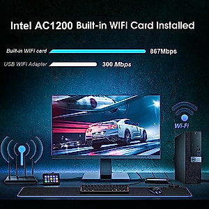 Dell OptiPlex 5040 Desktop Computers with 24'' Monitor PC Bundle,i7-6700 3.4GHz,16GB Ram New 512GB M.2 NVMe SSD,Intel AC8260 Built-in WiFi Bluetooth, HDMI Dual Support,Windows 10 Pro(Renewed), Black