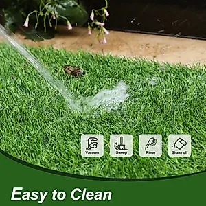 LINLA Artificial Grass Door Mat, 32x20 inches Outdoor Rug Synthetic Fake Dog Grass Mat Turf Waterproof Durable Doormat for Indoor Entryway, Outside Patio, Lawn, Garden