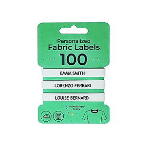 100 Personalized Iron-on Fabric Labels to Mark Your Clothes. Gentle with Your Kids Skin, for Children's School Uniform/Clothes/Clothing Labels for Kids, Baby and Children.