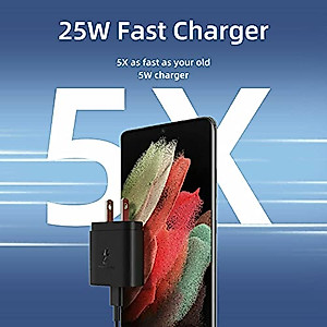 Super Fast Charger Type C |2 Pack |Type C 25W Wall Charger + USB C to USB C Fast Charging Cable for Samsung Galaxy S21 charger/S21+/S21 Ultra/S20/S20+/S20 Ultra/Note 20/Note 20 Ultra/Note 10/Note10