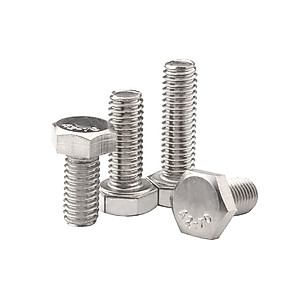 MroMax 1/4"-20 x 3 Hex Head Screw Bolts A2-70(304) Stainless Steel Fully Threaded Hex Tap Bolts 20Pcs