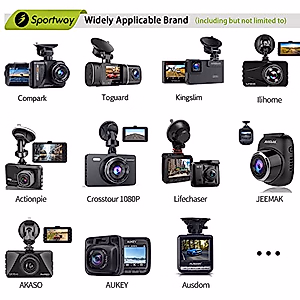 Sportway Dash Cam Mount, S10 Pro Suction Cup Dash Camera Mount Holder with 10+pcs Joints for Rove APEMAN CHORTAU Roav Nexar iiwey REXING Z-Edge Old Shark YI 98% Car Dash Cameras