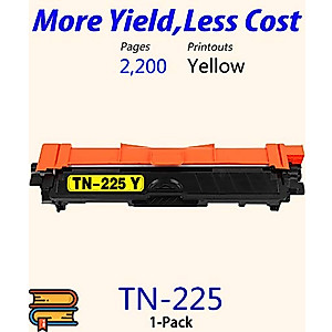 ColorPrint Compatible TN225 Toner Cartridge Replacement for Brother TN-225Y TN-225 TN-221 TN221 Used for HL-3140CW HL-3170CDW HL-3180CDW MFC 9130CW 9330CDW 9340CDW DCP-9020CDN Printer (1-Pack, Yellow)