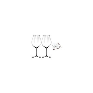 Riedel Performance Pinot Noir Wine Glass (2-Pack) with Large Microfiber Polishing Cloth Bundle (2 Items)