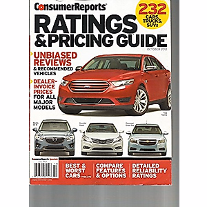 CONSUMER REPORTS, RATING & PRICING GUIDE, OCTOBER, 2012 (UNBIASED REVIEWS)