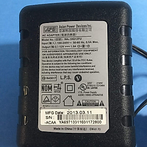 Apd Asian Power Devices Inc Ac Power Adapter Model WA-18Q12FU 110-240 V