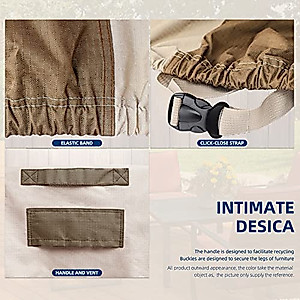 HAMLER Patio Furniture Covers, Rectangular Patio Heavy Duty Table Cover, 420D Tough Oxford Cloth Waterproof Outdoor Dining Table & Chairs General Purpose Furniture Cover 102" L x 102" W x 27.5" H