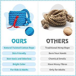 Tug of War Rope for Kids and Adults,Outdoor Games Field Day Family Reunion Birthday Party Games, Summer Outside Yard Backyard Lawn Games, Camping Picnic Carnival Games,Team Building (Blue, 20FT)