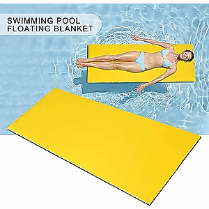 Floating Mat Water Mat Lily Pad with Rolling Pillow Design, Bouncy Tear-Resistant 3-Layer XPE Foam, Roll-Up Floating Island River Rafts (Size : 5.5mx1.8mx2.2cm)