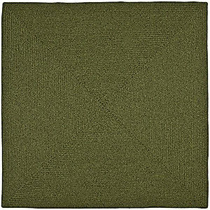SAFAVIEH Braided Collection 8' Square Green BRD315A Handmade Country Cottage Reversible Area Rug