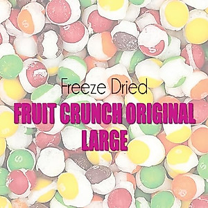Fruit Crunch Original Candy Freeze Dried 16 oz 1 pound - Assortment Strawberry, Orange, Lemon, Grape, Lime Flavors Large 1lb Big Bag Pouch - Ideal Gift Snack 16oz