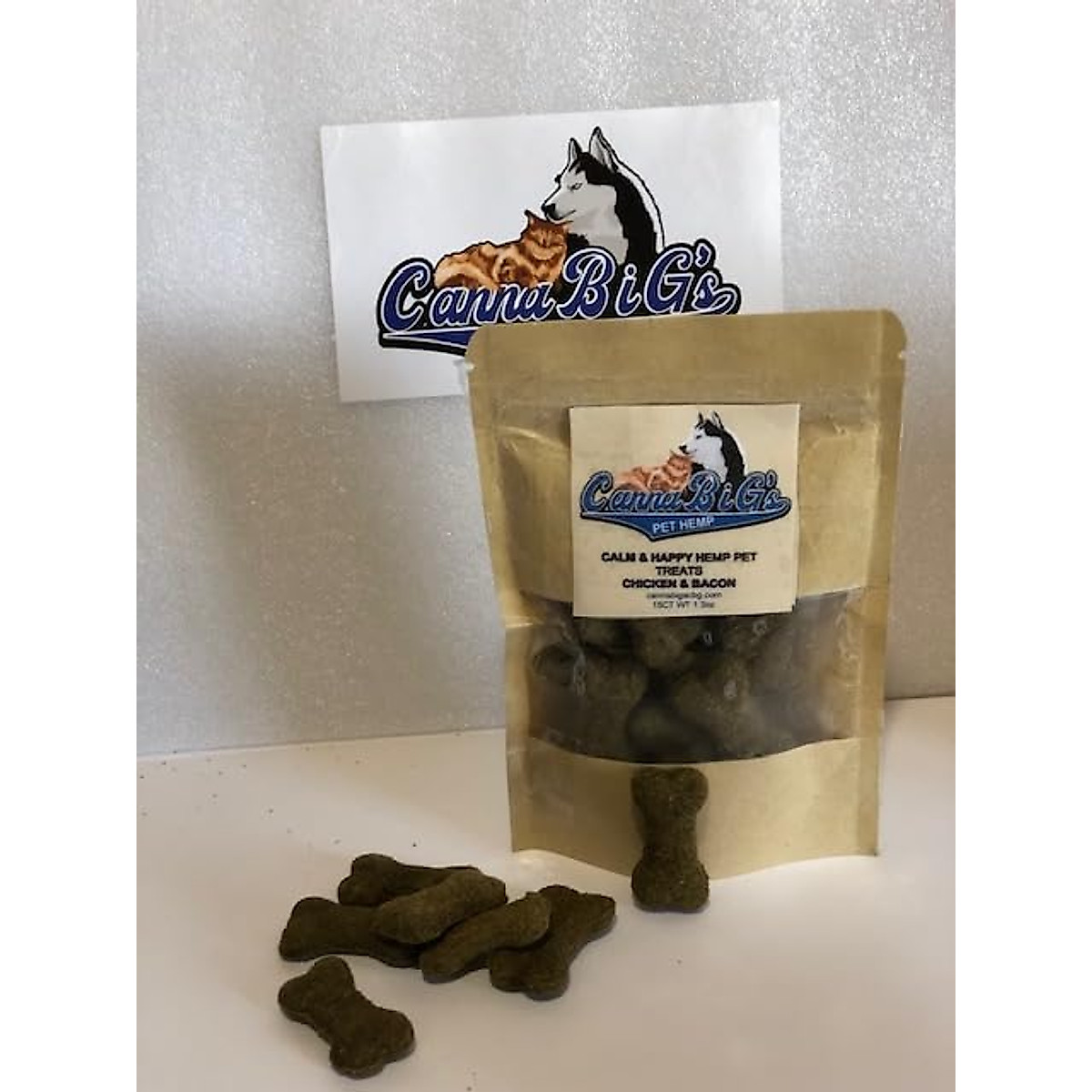 Calm & Happy Hemp Pet Treats Chicken & Bacon-Supports Muscle&Joints-Inflammation-Mood Support-Digestive-Support-Restful Sleep-Calming-Made with Hemp Seed Oil-pet Support (15 Count, 1.3, Ounce)