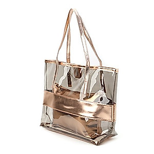 Women Transparent Shopping Bags Jelly Clear Beach Handbag Tote Shoulder Bag