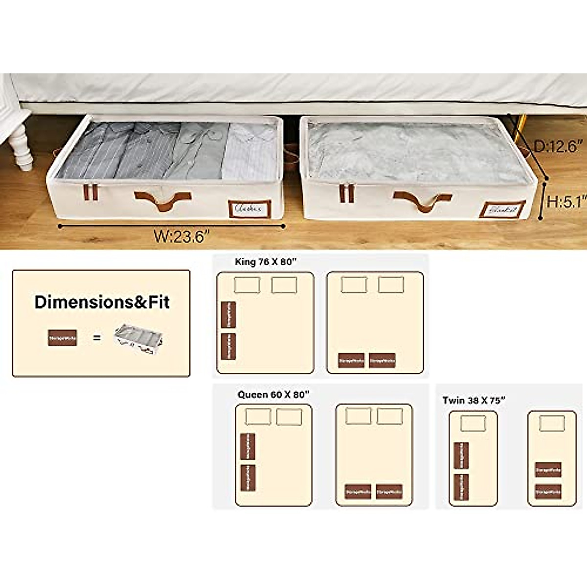 StorageWorks Medium Underbed Storage Box and Large Underbed Storage Box