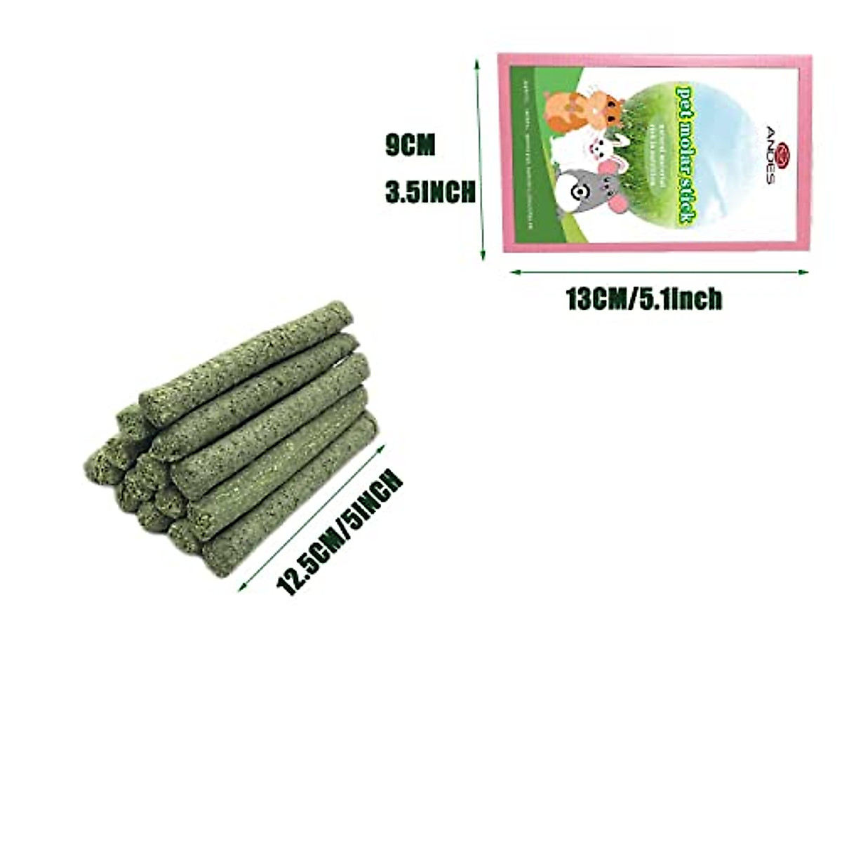 Rabbit Chew Toys 40pcs Timothy Hay Sticks About 14oz/400g Hamster Molar Snacks Handmade are Perfect Food Accessories for Bunny Guinea Pigs Rats Chinchillas Gerbils (40pcs Multiple Flavors Hay Sticks)