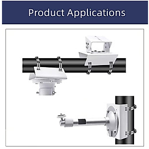 BeElion 2-Set Universal Vertical Pole Mount Adapter with 4 Loops(Φ100mm), Wall Mounting Bracket for CCTV Security Camera PTZ Dome Vertical Pole Mounting Bracket