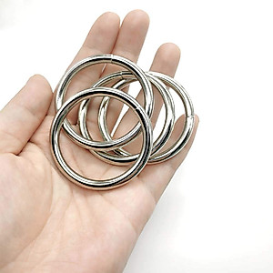 Ewparts Metal Rings for Macrame Metal Rings for Crafts 2 inch for Macrame Plant Hangers Dog Collars 10 Pack 5mm Thick Welded Heavy Duty Metal O Rings 2 in Buckle for Macrame Ring 50mm O Rings Metal