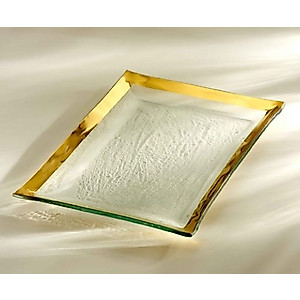 Annieglass Roman Antique Martini Tray - Platinum Trim