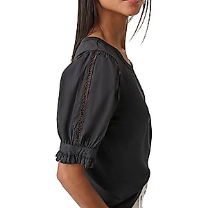 Karl Lagerfeld Paris Women's Soft Short Sleeve Everyday Fashion Sport Knit, Black, Large