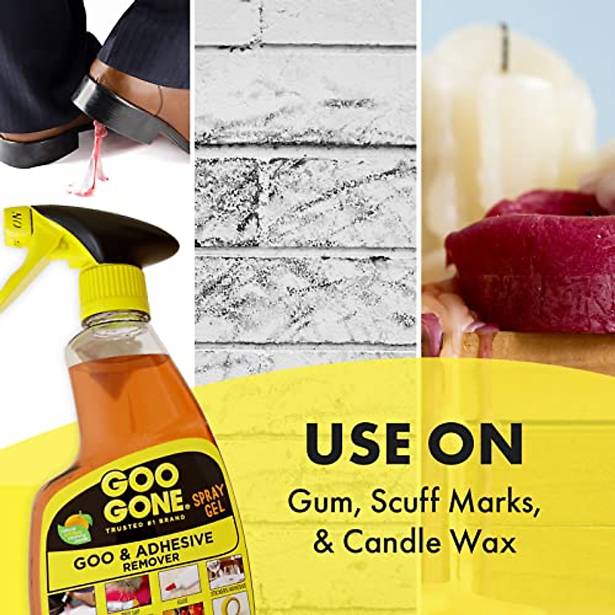 Goo Gone Adhesive Remover Spray Gel - 2 Pack and Sticker Lifter - Removes Chewing Gum Grease Tar Stickers Labels Tape Residue Oil Blood Lipstick Mascara