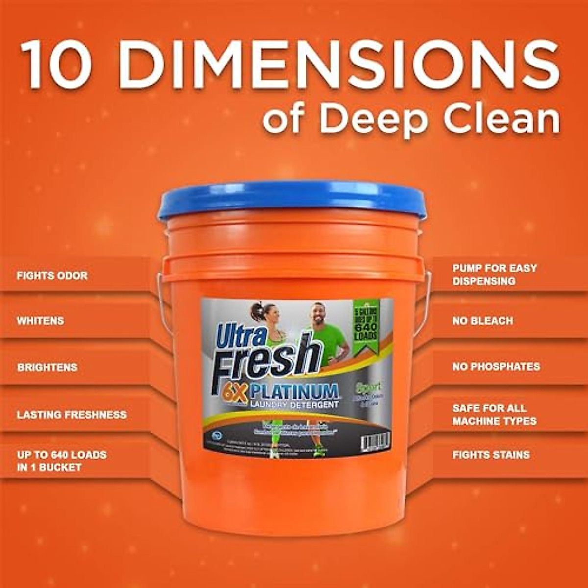 Platinum Sport Laundry Detergent, HE, 5 gal, 640 oz.
