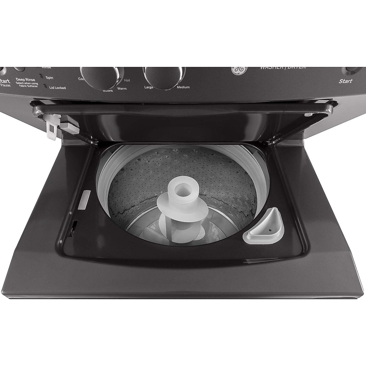 GE GUD27GSPMDG Spacemaker Series 27 Inch Gas Laundry Center with 3.8 cu. ft. Washer Capacity in Diamond Gray