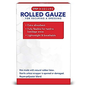 All Health Rolled Gauze Pads 3 X 2.5 Yds for Cleaning or Covering Wounds, White, 10 Count