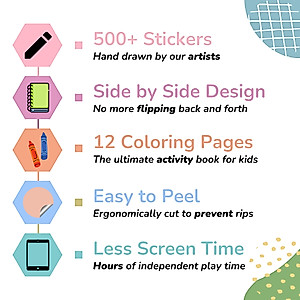 Food Truck Sticker + Coloring Book (500+ Stickers & 12 Scenes) by Cupkin - Side by Side Sticker Adventure Time Activity Books for Kids Ages 4-8 - The Adventure Book for Older Boys & Girls Ages 8-10