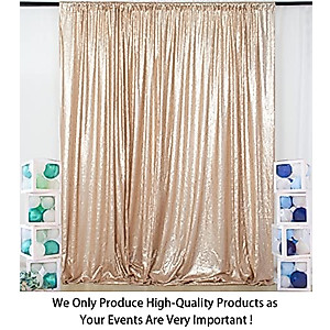 ShinyBeauty Sequence Backdrop Champagne 8FTx10FT Sequin Photo Backdrop Sequin-Backdrop-Curtain Elegant Backdrops 8x10-0827E