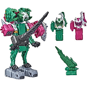 Power Rangers Dino Fury Pink Ankylo Hammer and Green Tiger Claw Zord Toys for Kids Ages 4 and Up Zord Link Mix-and-Match Custom Build System